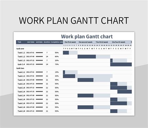 Work Plan Gantt Chart Excel Template And Google Sheets File For Free Download Slidesdocs