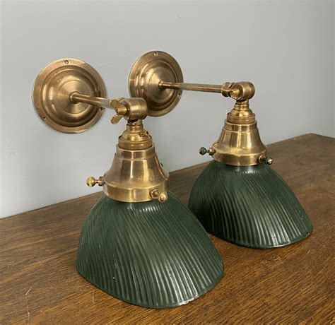 Pair Green X Ray Mercury Glass Wall Lights