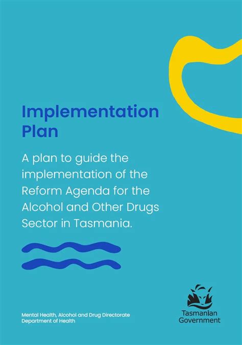 Alcohol And Other Drugs Reform Agenda Implementation Plan Tasmanian