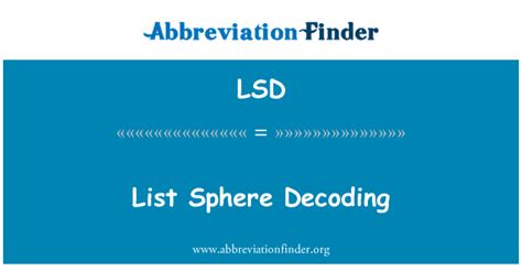 meaning of lsd list sphere decoding abbreviation finder