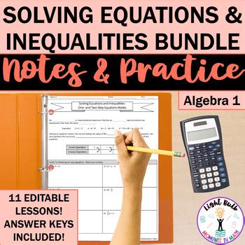 Solving Equations And Inequalities Guided Notes And Worksheets Unit Bundle