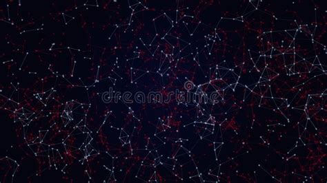 Small Connected Particles Complex Structure Abstract Animated Background Seamless Loop Stock