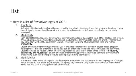 oop benefits and advantages of oop ppt