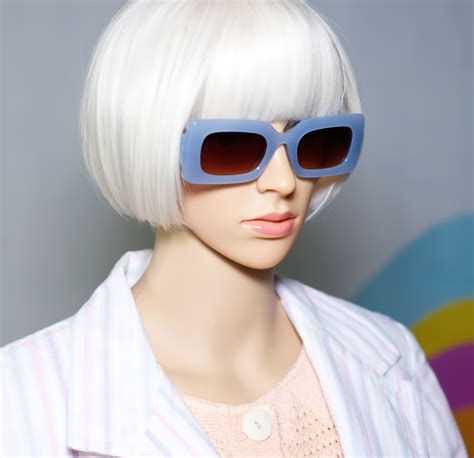 Blue Chunky Rectangular Sunglasses Bold Fashioned