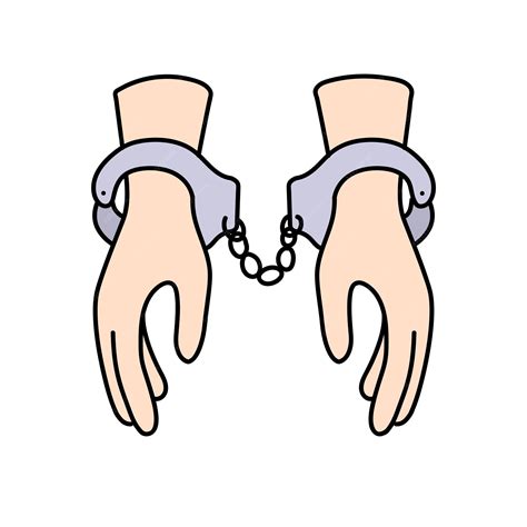 Premium Vector Hand Cuffed Hand S Hand Drawn Color Vector Illustration
