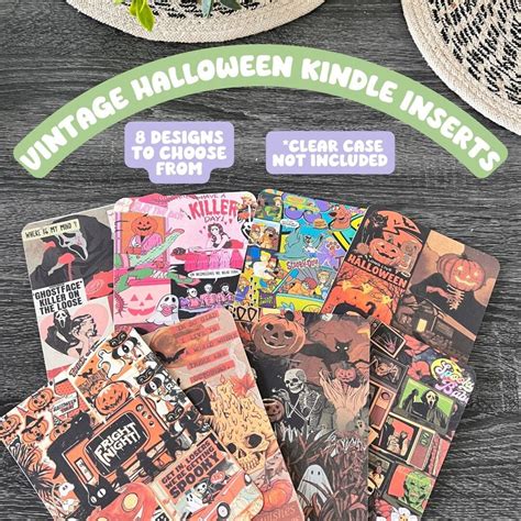 Vintage Halloween Kindle Insert Spooky Kindle Inserts Kindle Accessory
