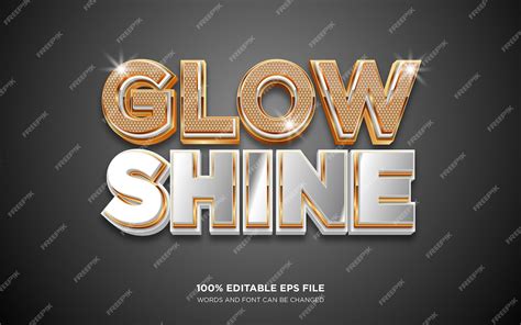 Premium Vector Glow And Shine Gold Editable Text Style Effect