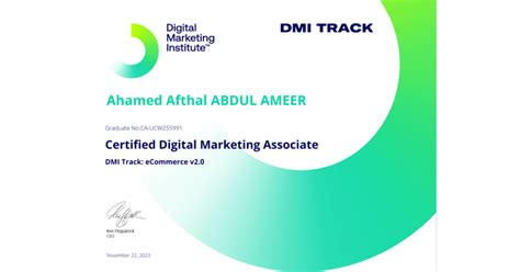 Afthal Ameer On Linkedin Certified Digital Marketing Associate