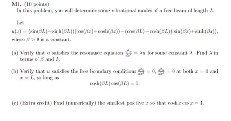 Solved M1 10 ﻿points In This Problem You Will Determine