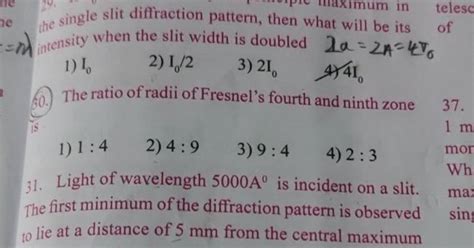 The Single Slit Diffraction Pattern Then What Will Be Its Of Filo