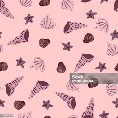 바다와 바다의 바다 흑백 단색 고립 된 주민 벡터 원활한 패턴 조개와 불가사리 수중 세계 귀여운에 대한 스톡 벡터 아트 및 기타 이미지 귀여운 껍데기 나선형 Istock