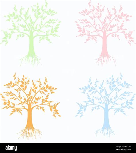Art Trees Collection Stock Vector Image And Art Alamy
