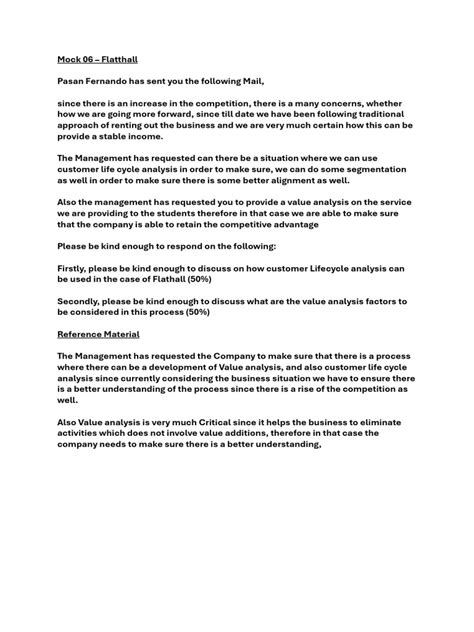 06 Mock 06 Value Analysis Pdf