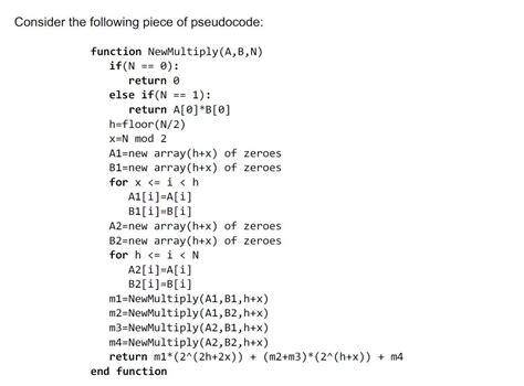 Solved Consider The Following Piece Of Pseudocode