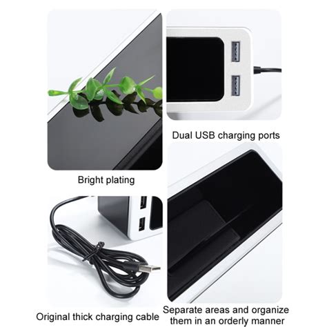 Usb 충전 포트 2개가 포함된 카시트 간격 보관함 색상 기본 드라이버 실버