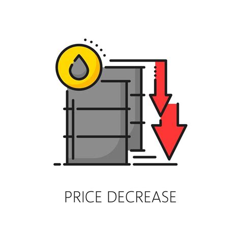 Oil Price Decrease Graph Line Icon Energy Crisis 47447143 Vector Art