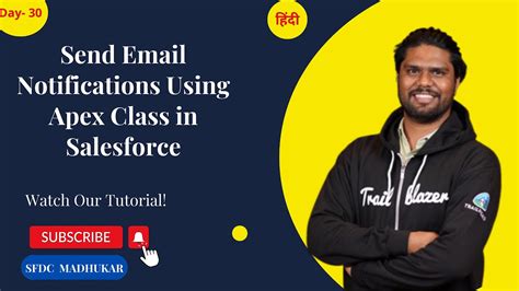 Send Email Notifications Using Apex Class In Salesforce Apex Hindi Youtube