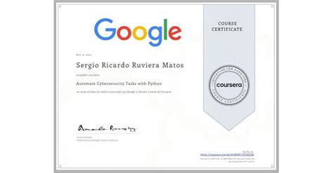 Sergio Ricardo Ruviera Matos On Linkedin Completion Certificate For Automate Cybersecurity