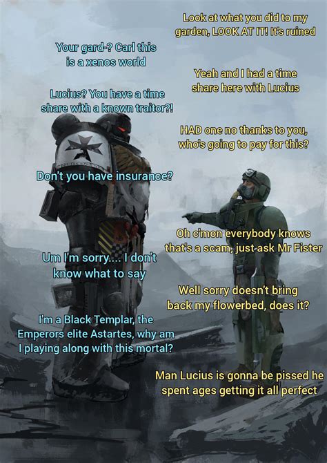 Carl A Black Templar And Lucius The Eternal Walk In To A Bar