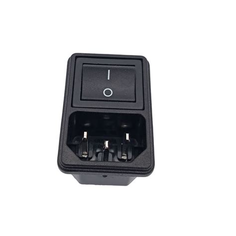 Snap In Power Entry Module En60320 C14 Inlet Power Socket With Rocker Switch IEC Connector And