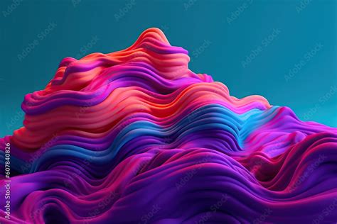 Generative Ai Illustration Of Abstract Futuristic Dense Multicolored Blobs Stock Illustration