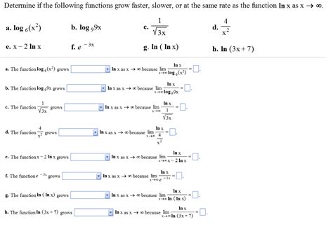 solved determine if the following functions grow faster
