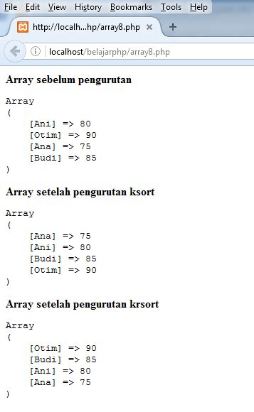 Contoh Penggunaan Array Dalam Php Inimateriku