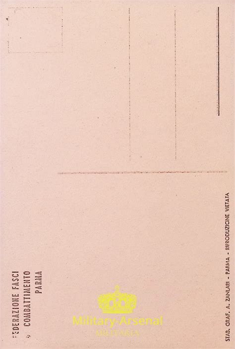 Fasci Di Combattimento Parma Cartolina Military Arsenal