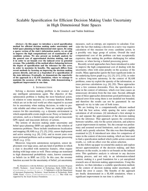 Pdf Scalable Sparsification For Efficient Decision Making Under