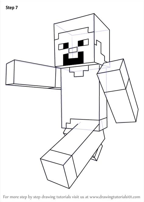 Learn How To Draw Steve From Minecraft Minecraft Step By Step