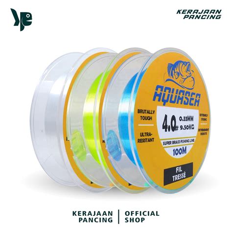 Jual Kerajaan Pancing Senar Pancing Gorilla Aquasea Panjang 100m 3warna Nilon Senar Set