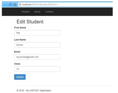 single page application using asp mvc and jquery with crud methods