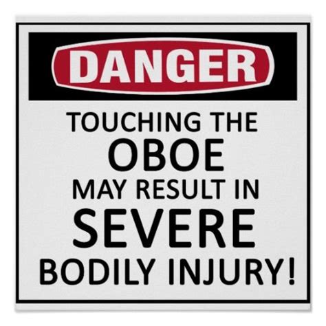 Danger Oboe Poster Zazzle Band Jokes Oboe Band Humor