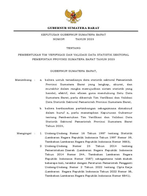 Sk Gubernur Tim Validasi Data Pdf