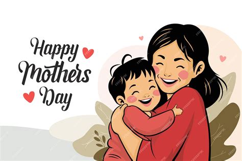 Ilustración Vectorial De Una Madre Sosteniendo A Su Hijo En Los Brazos