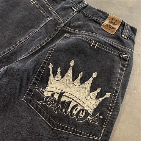 Vintage Black Jnco Tribal Jeans 1990s Tribal Crown Depop