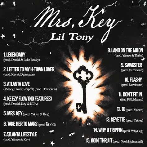 Lil Tony Official Mrs Key Lyrics And Tracklist Genius