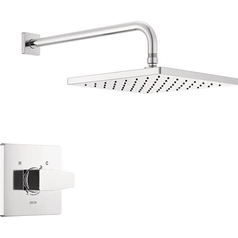 Delta Modern Chrome 1 Handle Single Function Square Shower Faucet