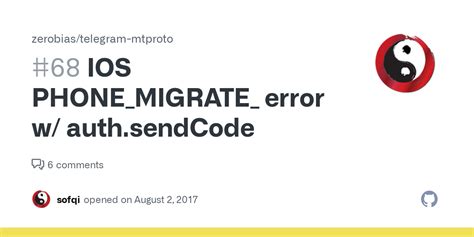 Ios Phonemigrate Error W Ndcode · Issue 68 · Zerobiastelegram Mtproto · Github