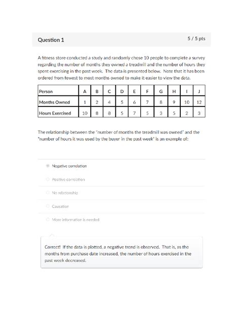 Lab 05 Prelab Quiz Quiz Question 1 Pts A Fitness Store Conducted A Study And Randomly Chose