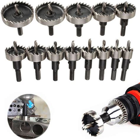13pcs Hole Saw Drill Bit Set Hss Carbide Tip Stainless Steel High Speed