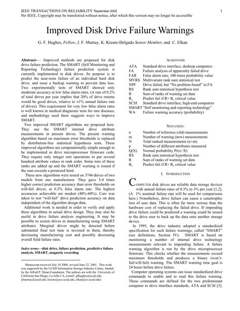 PDF Improved Disk Drive Failure Warnings