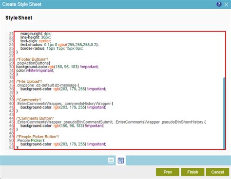 Example Use Custom CSS In An EForm