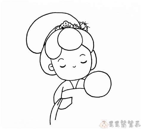 唐朝古装美人简笔画 第2页 毛毛简笔画