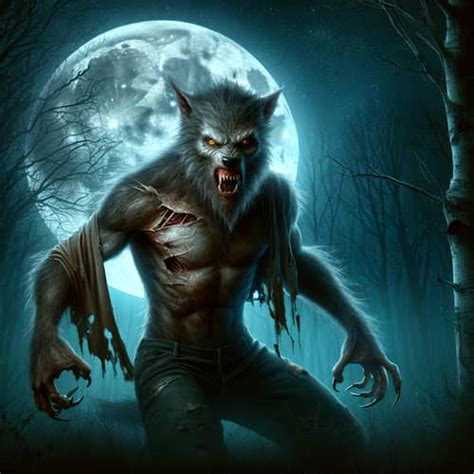 Fascinating Werewolf Transformation Under The Full Moon Ai Art