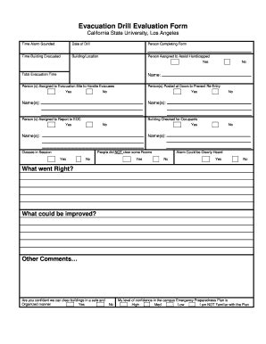 Evacuation Drill Form Fill And Sign Printable Template Online