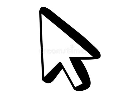 Hand Drawn Computer Mouse Click Pointer Cursor Arrow Icon In Doodle Style Stock Vector