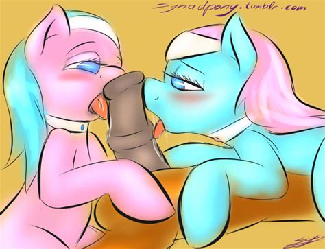 Rule 34 Aloe Mlp Blue Eyes Blue Hair Blush Collar Earth Pony Equine