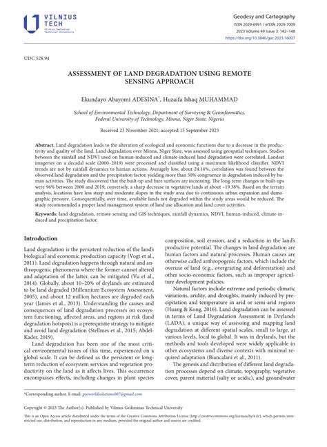 PDF Assessment Of Land Degradation Using Remote Sensing Approach