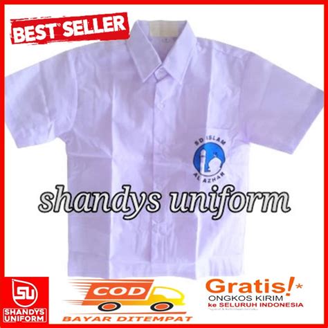 Jual Baju Seragam Sekolah Sd Al Azhar Model Kemeja Putih Lengan Pendek